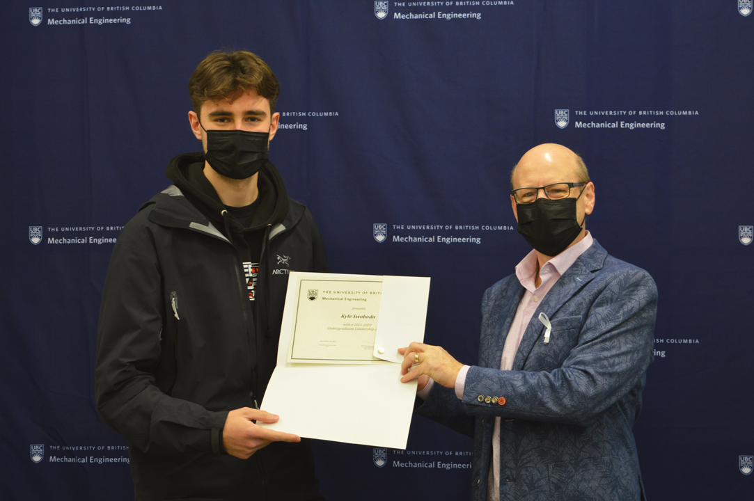 2021 Academic and Leadership Awards - UBC Mechanical Engineering